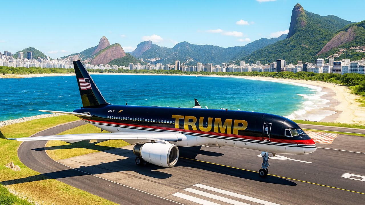 GIANT Landing! Trump Airbus A380 Arrives in Rio de Janeiro, Brazil ...