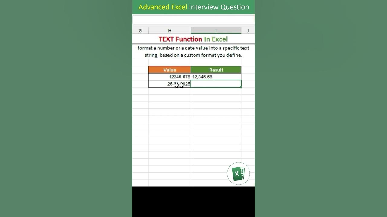 TEXT Function in excel | TEXT formula in excel | excel interview questions excel tips - YouTube