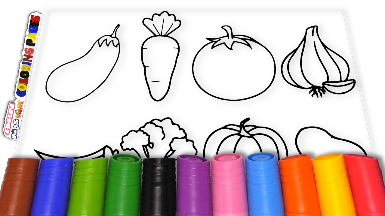 ''Vegetables'' Drawing and Marker Rainbow Coloring / Akn Kids House ...