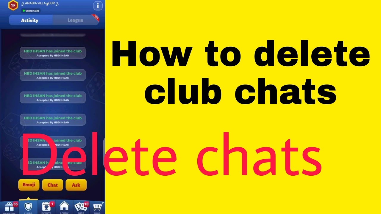 How to delete club chats in ludo star 2 | ludo star 2 club ki chats ...