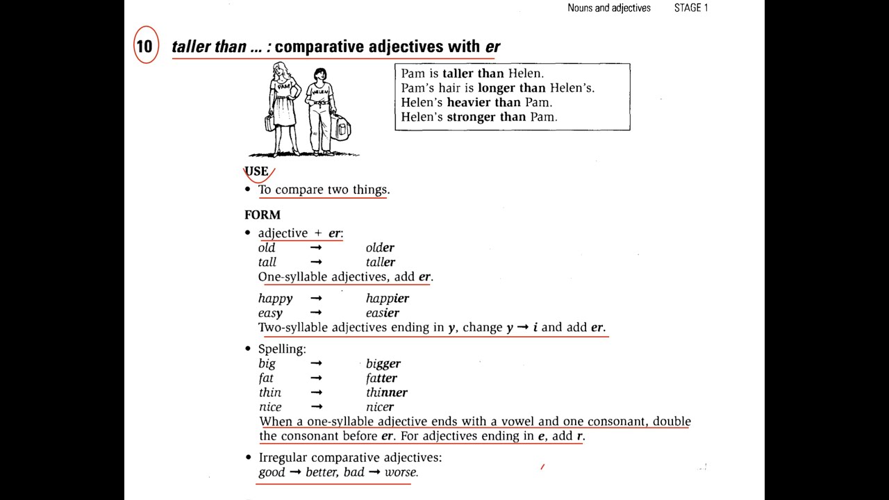 Learn English: How to use Comparative adjective with (er). - YouTube