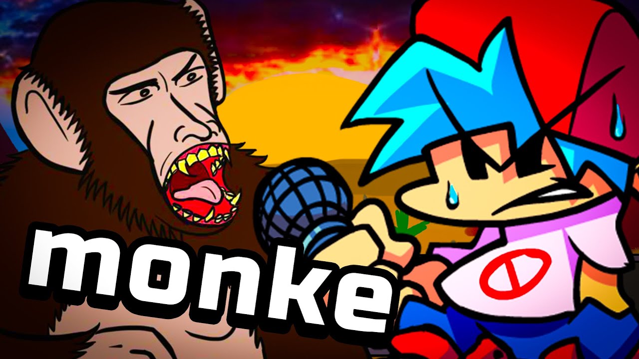Funny Monke RAMPAGE in Friday Night Funkin' - Bananaslammarama Full ...