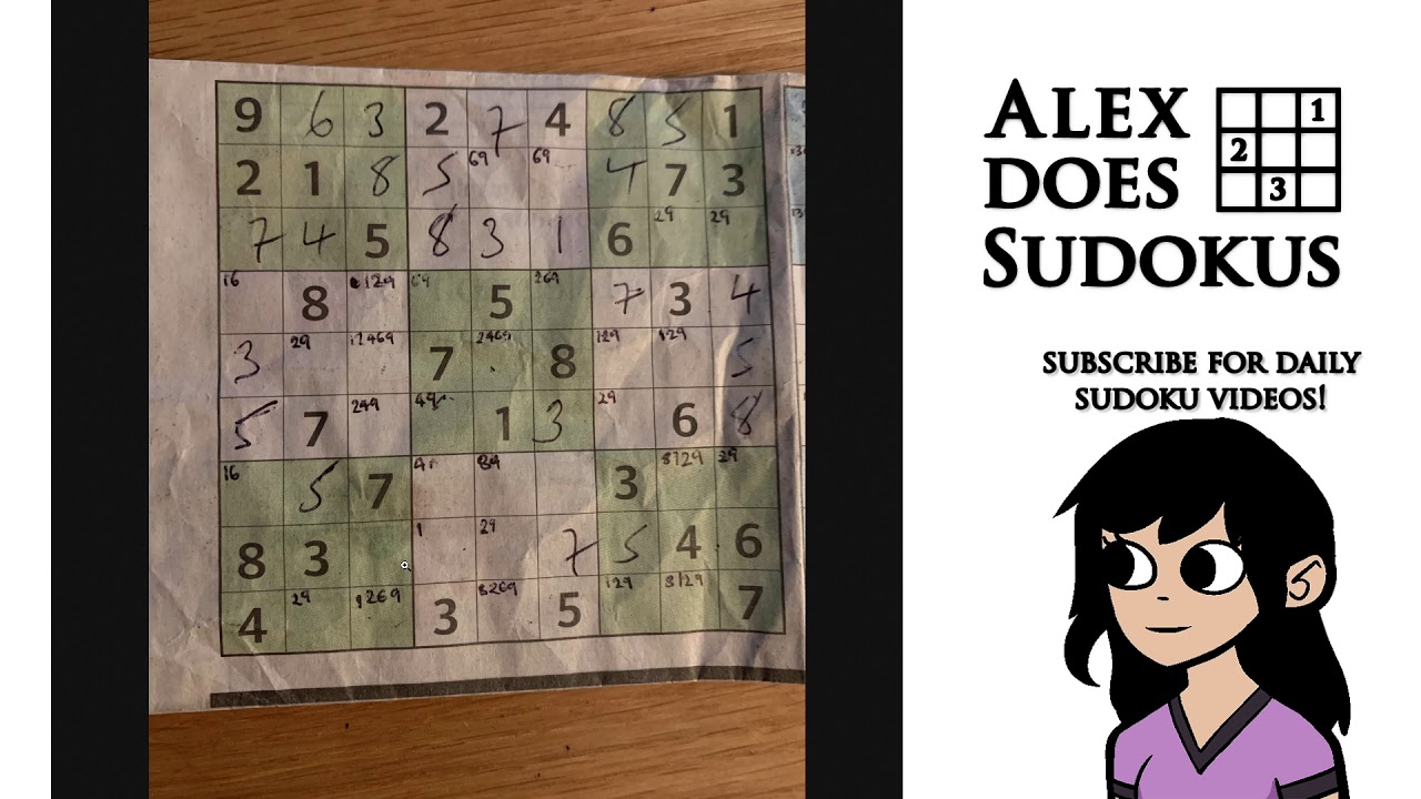 Sudoku Techniques X Wing Example YouTube Sudoku Techniques X Wing Example YouTube
