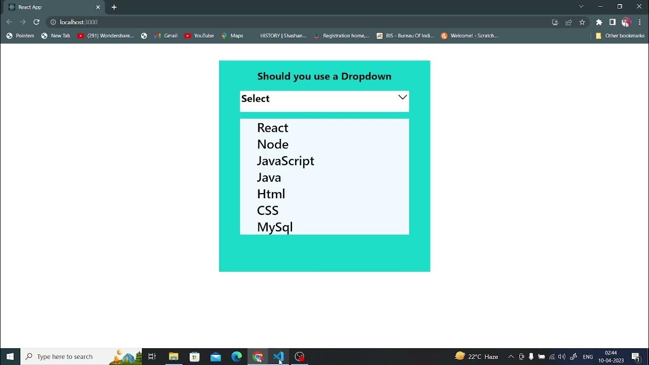 Drop Down Project using React #coding ninja - YouTube