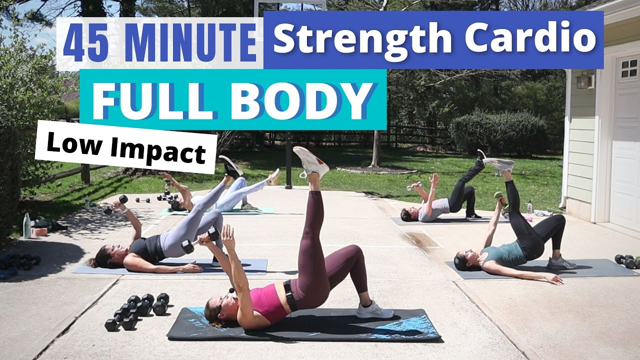 45 MIN Full Body HIIT Workout | At Home Dumbbells | Strength + Cardio ...