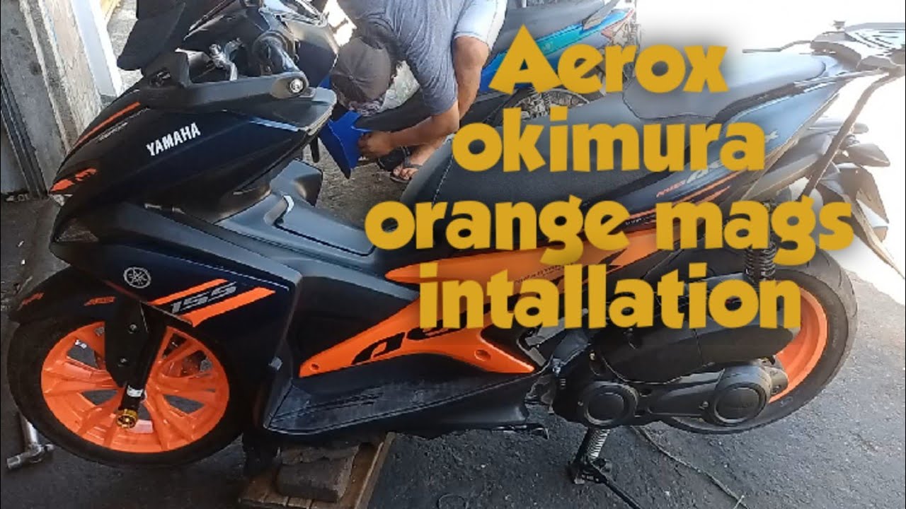 yamaha Aerox 155 / orange mags installation - YouTube