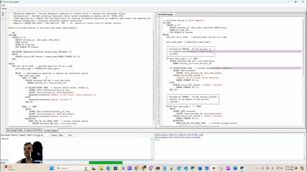 Copilot for Oracle PL/SQL using wxPython and OpenAI API - YouTube