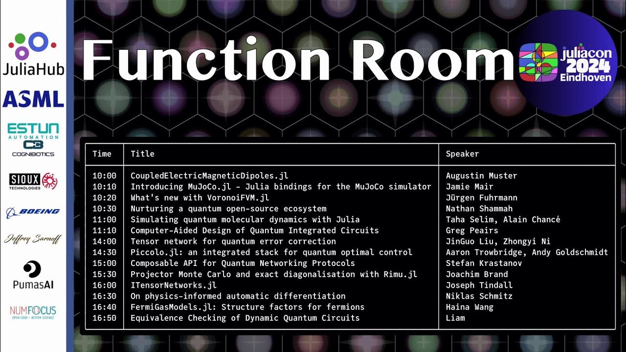 JuliaCon 2024 | Function Room | Day 2 - YouTube