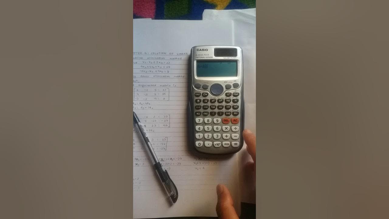 Easy way to solve Gaussian Elimination method using calculator - YouTube