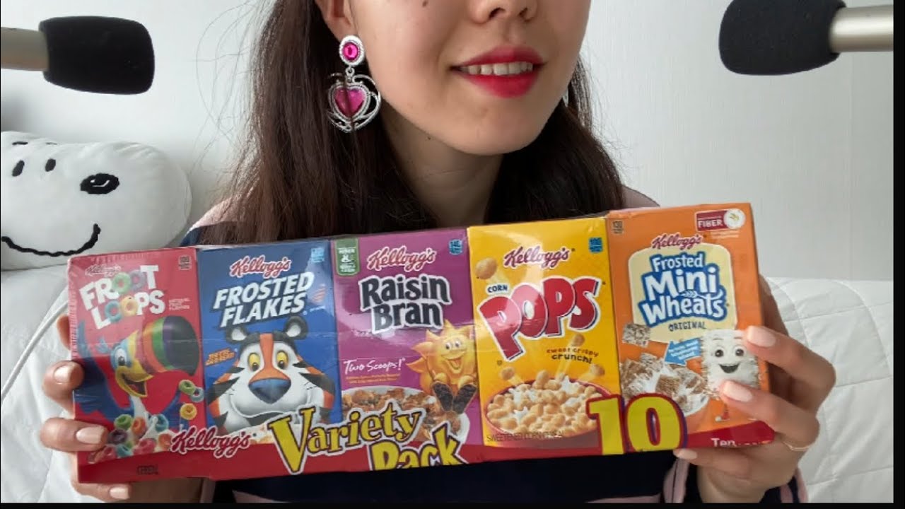 한국어ASMR 괌에서 사온 미니 시리얼 먹어보아요😊 Kmart mini cereal eating sound🥣 - YouTube