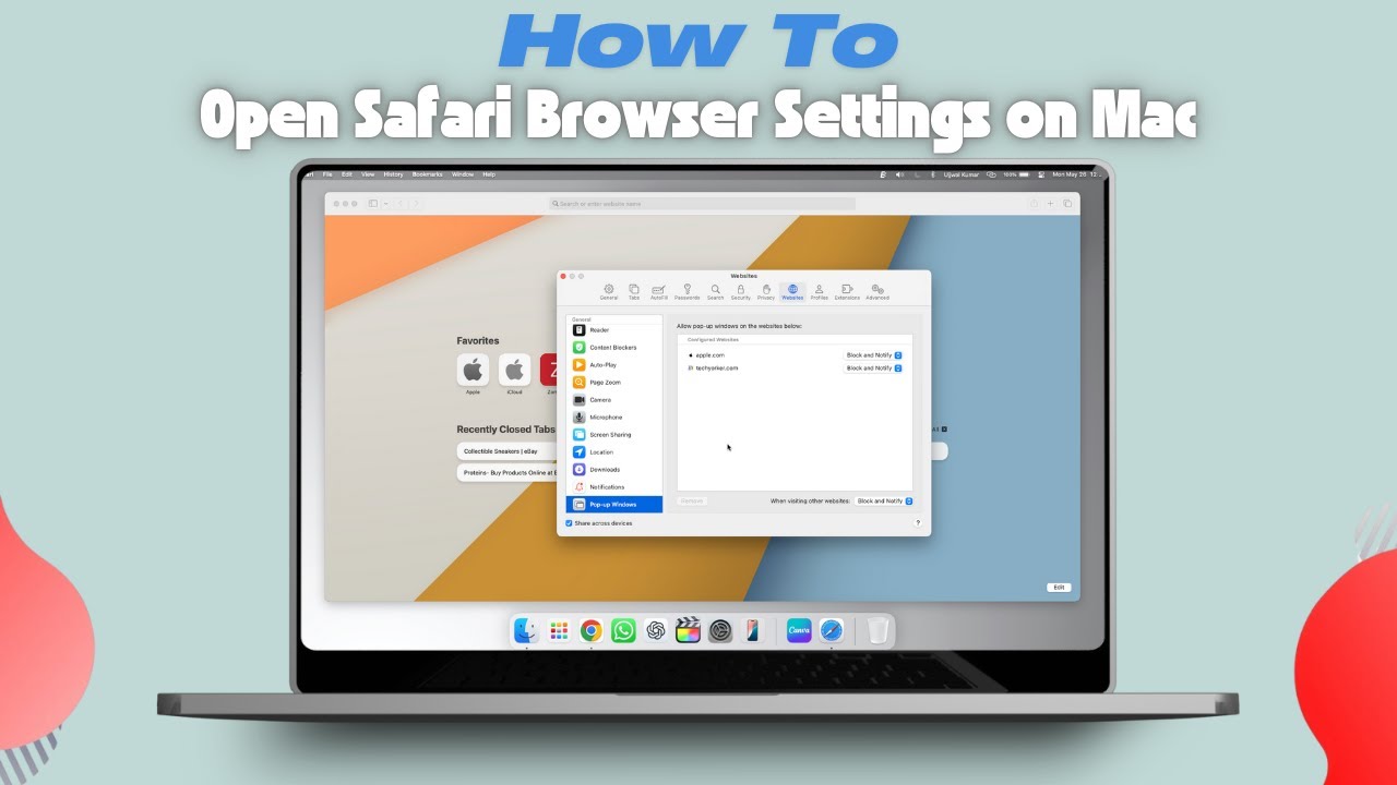 How to Open Safari Browser Settings on Mac - YouTube