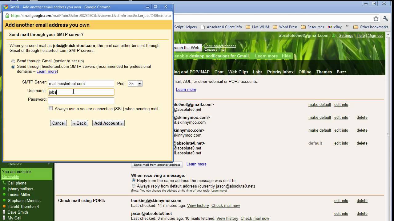 How to add pop3 email to your gmail - YouTube
