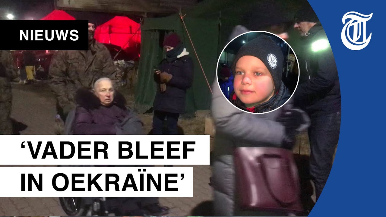 Gevlucht kind bij Poolse grens: 'Vader bleef in Oekraïne' - YouTube