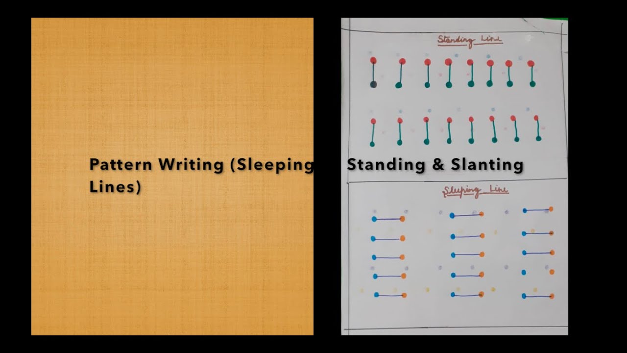 Pattern writing|Standing Lines|Sleeping Lines| Slanting Lines. - YouTube