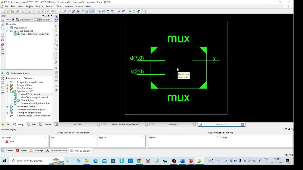 8to1 Mux Vhdl Code In Xilinxvhdl Code Basics 8to1 Mux Xilinx Tutorial Vhdl Tutorial Dicd