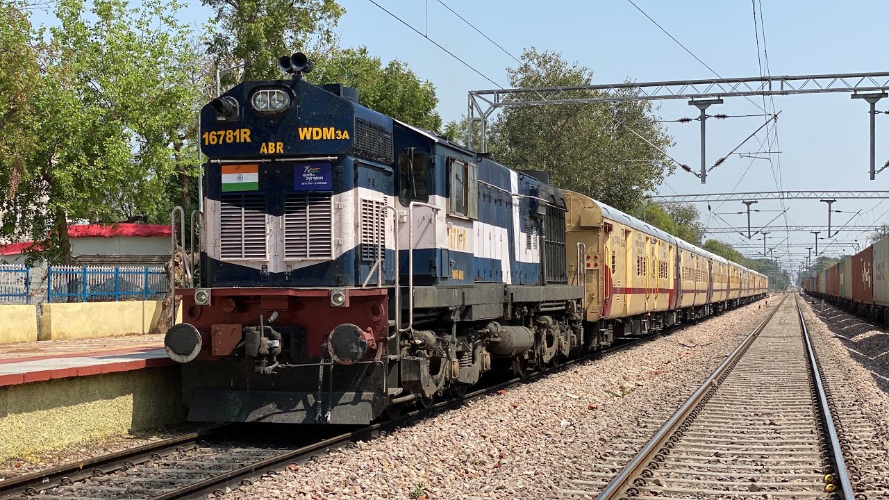 Indian Railways Alco DL560C WDM3A 16781R of ABR depot - YouTube