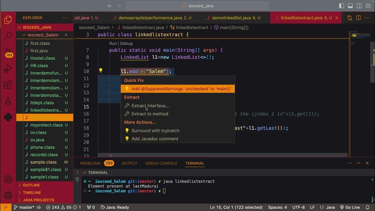 Java LinkedList extract methods - YouTube
