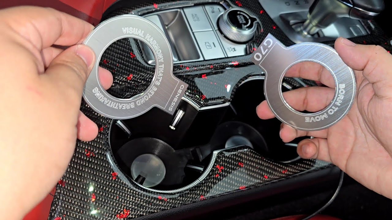 2022+ Genesis G70 Brushed Aluminum Front Console Insert Plate Kit - YouTube