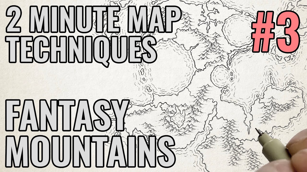 How to draw Mountains for fantasy maps - 03 - Easy step by step two ...