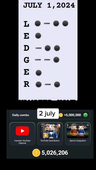 Daily Combo & chiper code july 1 2 / Hamstar Combat , Daily codes # ...