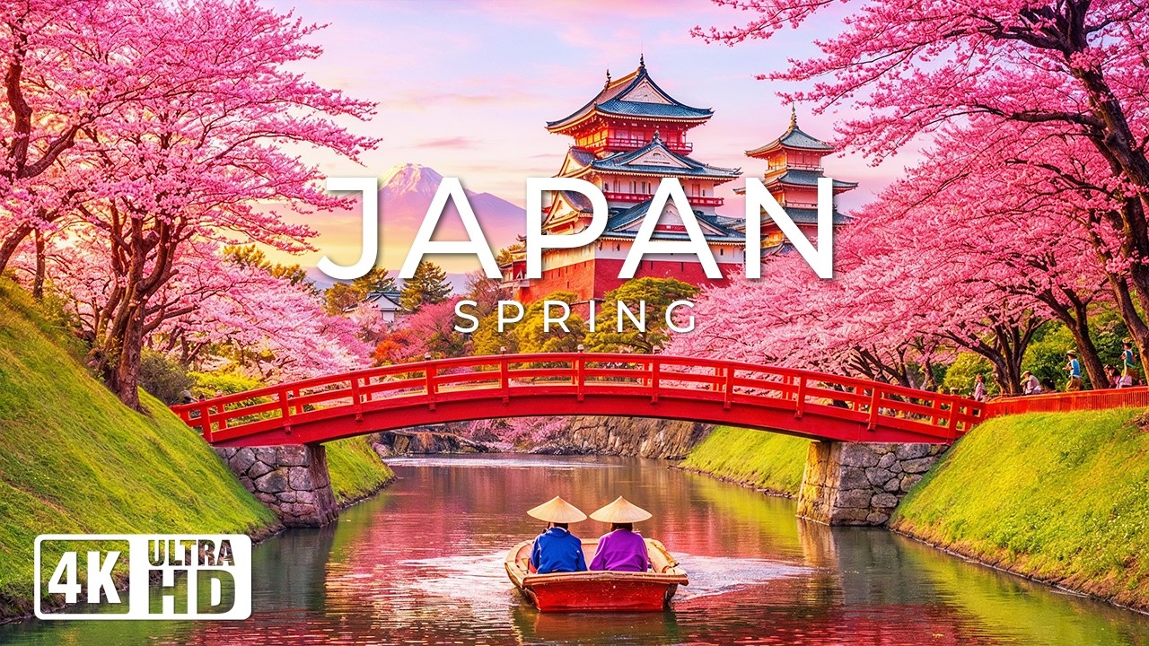 Spring in Japan 4K 🌸 Cinematic Sakura Landscapes | Relaxing Piano Music ...