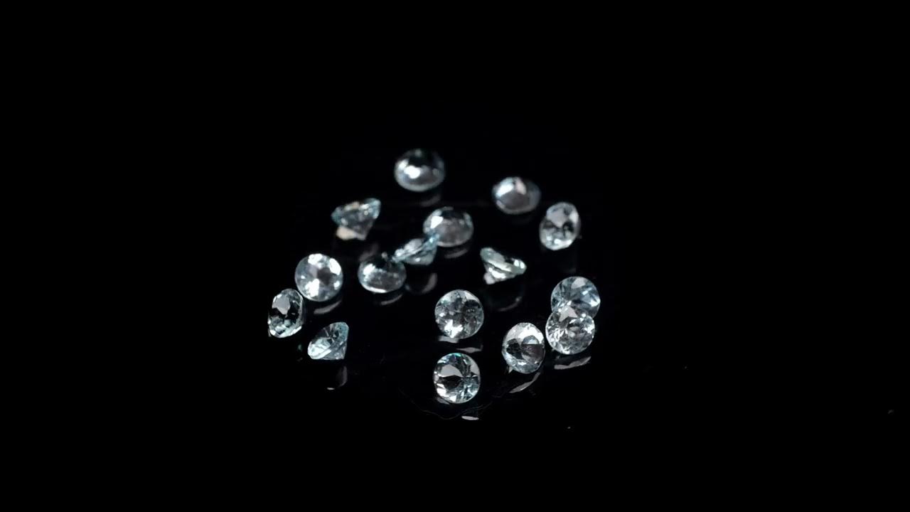 Натуральный Аквамарин круг 2.6мм 0.07ct - YouTube