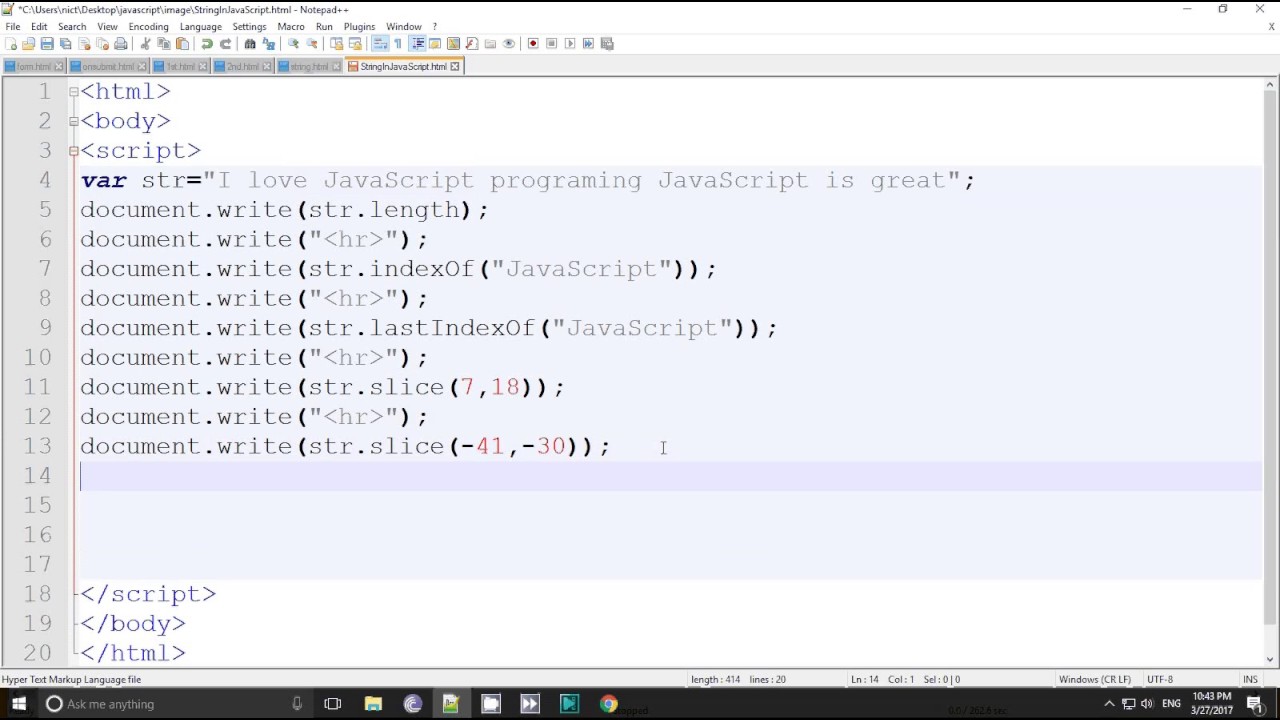String Method In Javascript Part2 Youtube