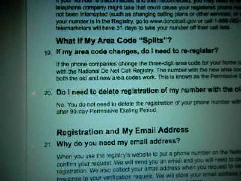 How to use the DO NOT CALL registry DoNotCall.gov part 2 - YouTube