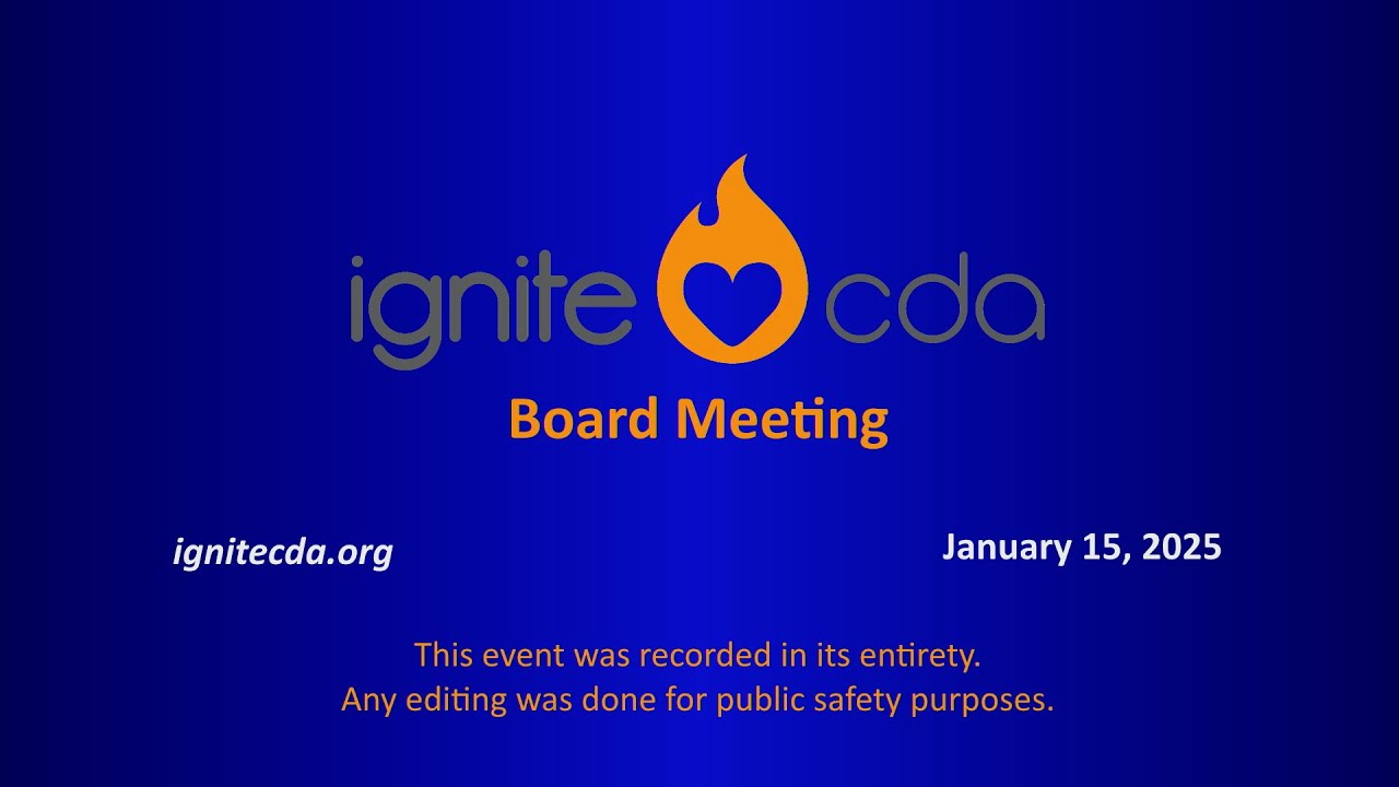 Ignite CDA Board Meeting January 15, 2025 - YouTube