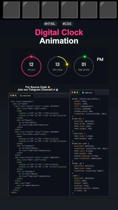 Digital clock animation / html css javascript code / new year coming soon 2025 #shorts #short # ...