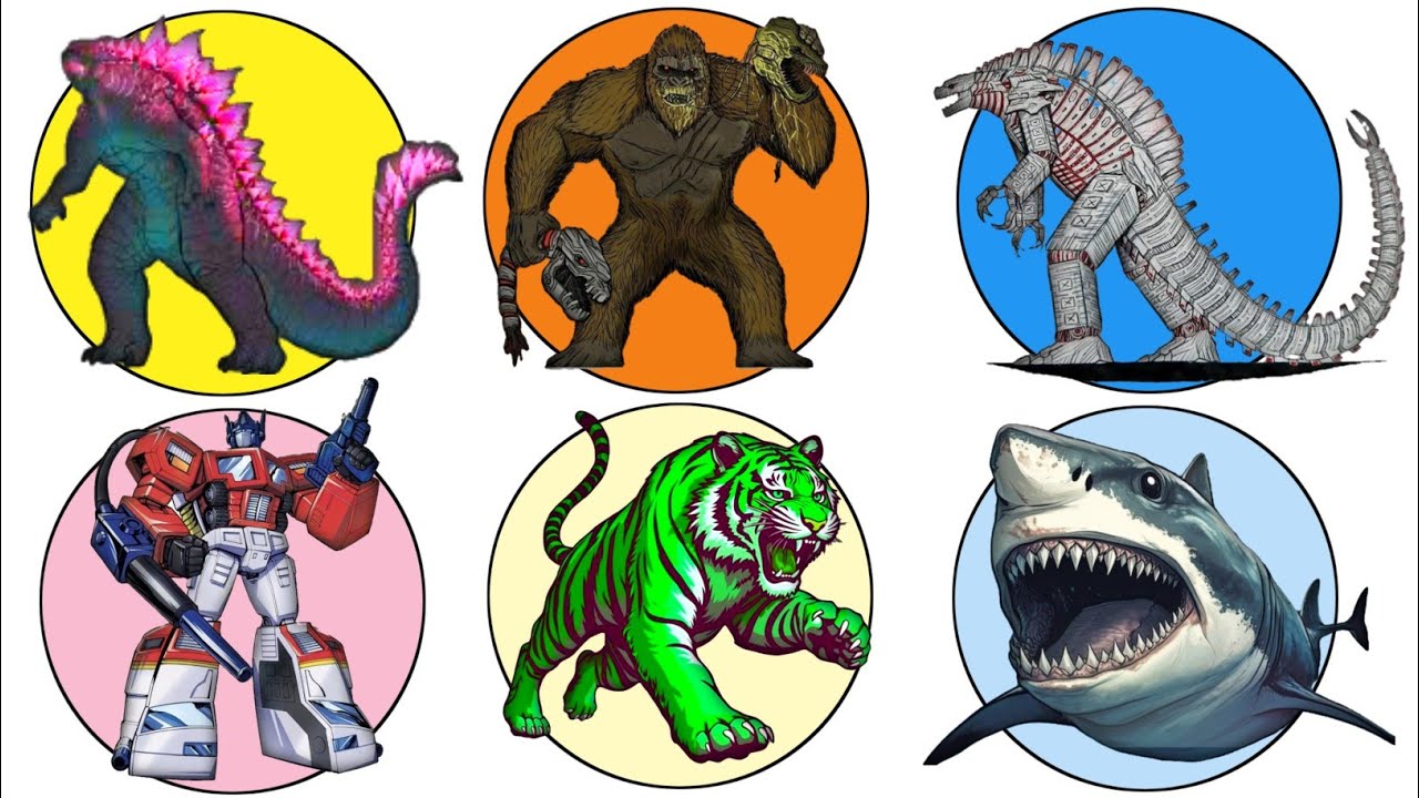 MONSTER FIGHT: Godzilla, Mechagodzilla, King Kong, Shark, Tiger ...