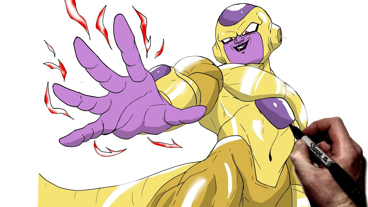 How To Draw Ultra Golden Frieza | Step BY Step | Dragon Ball - YouTube