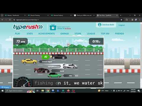 68.9 WPM Typing typerush game - YouTube