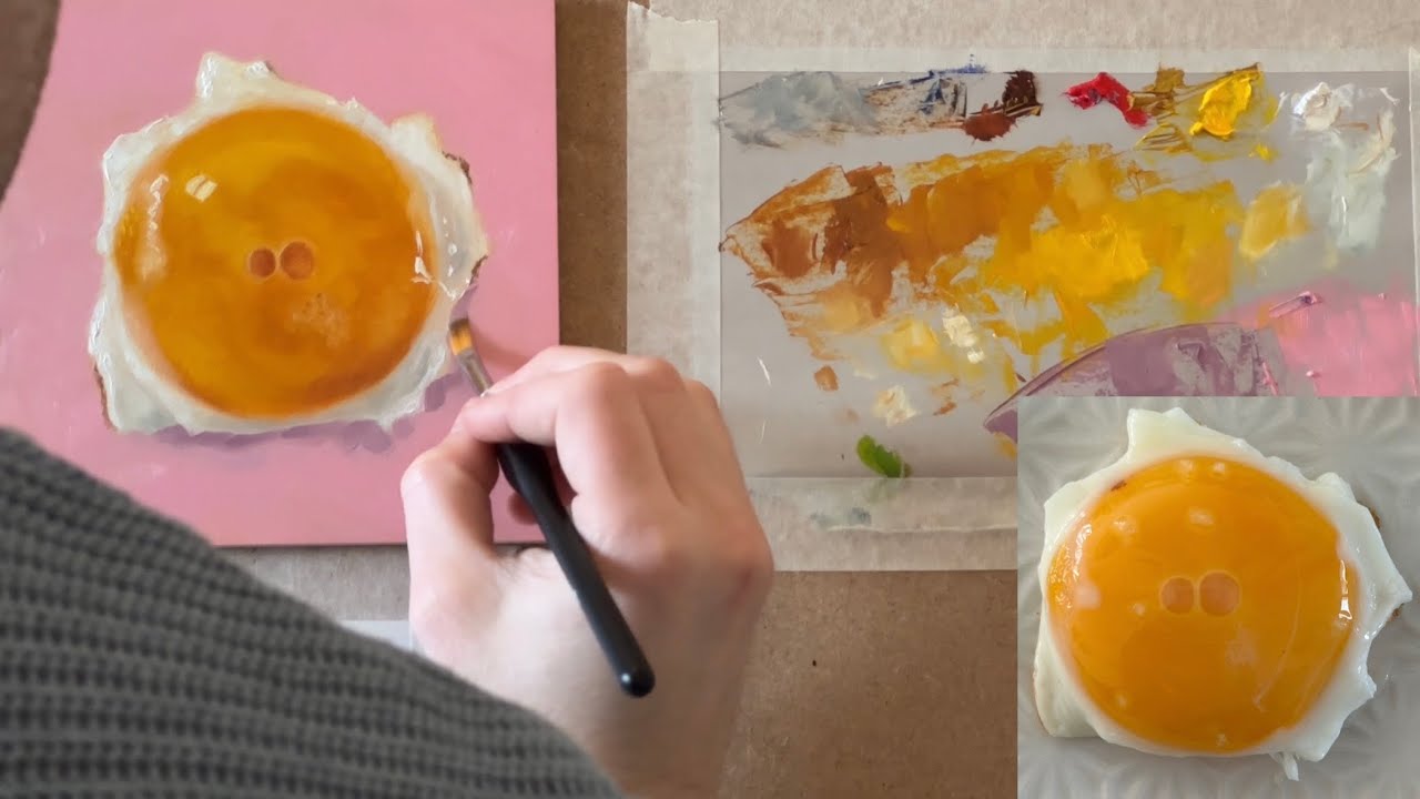 How to paint a realistic egg with oil paint - YouTube