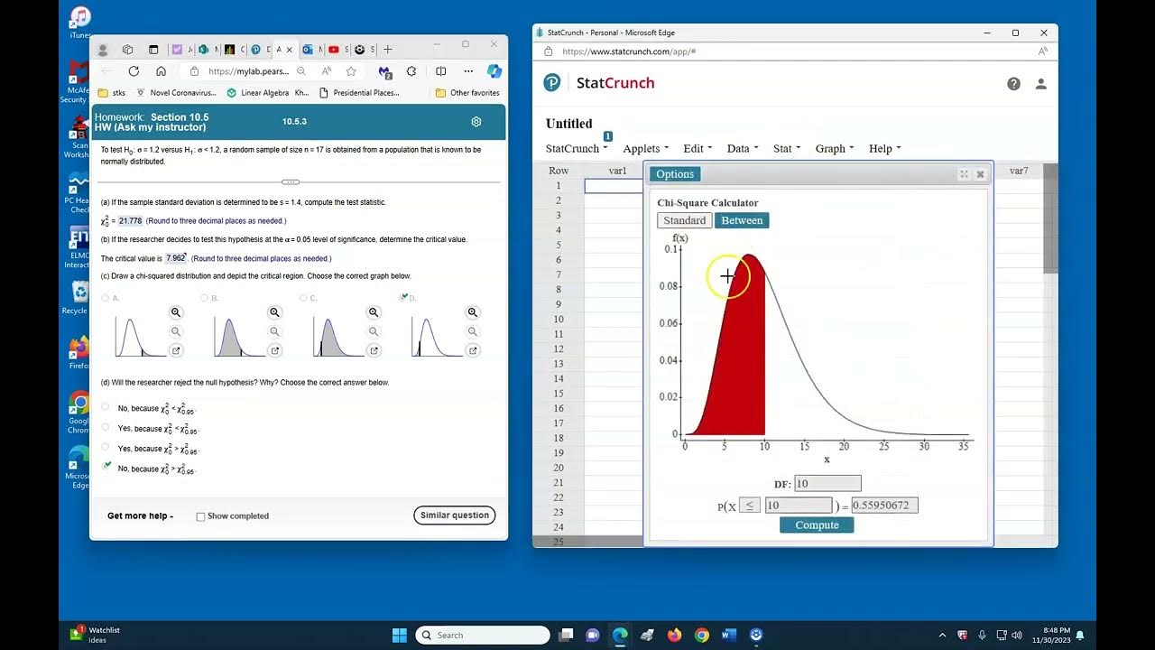 STA 220 section 10 5 #2 part b - YouTube