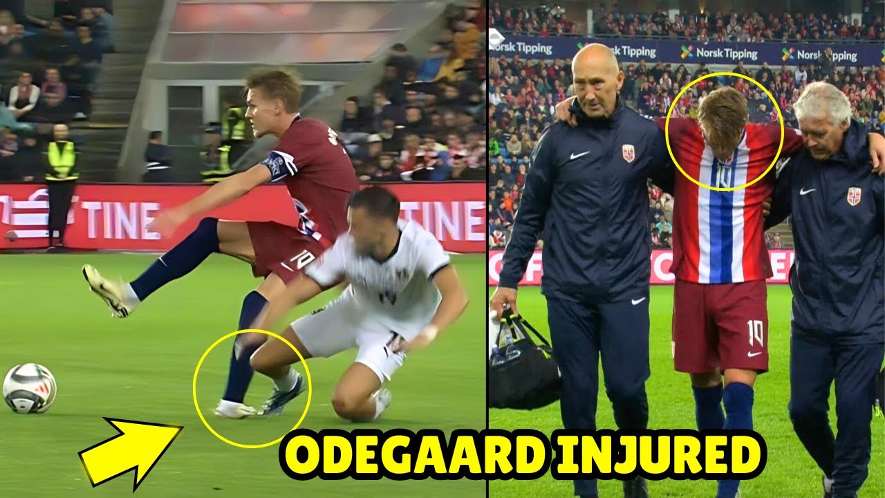Martin Odegaard Ankle Injury During Norway's 2-1 Win vs Austria - YouTube