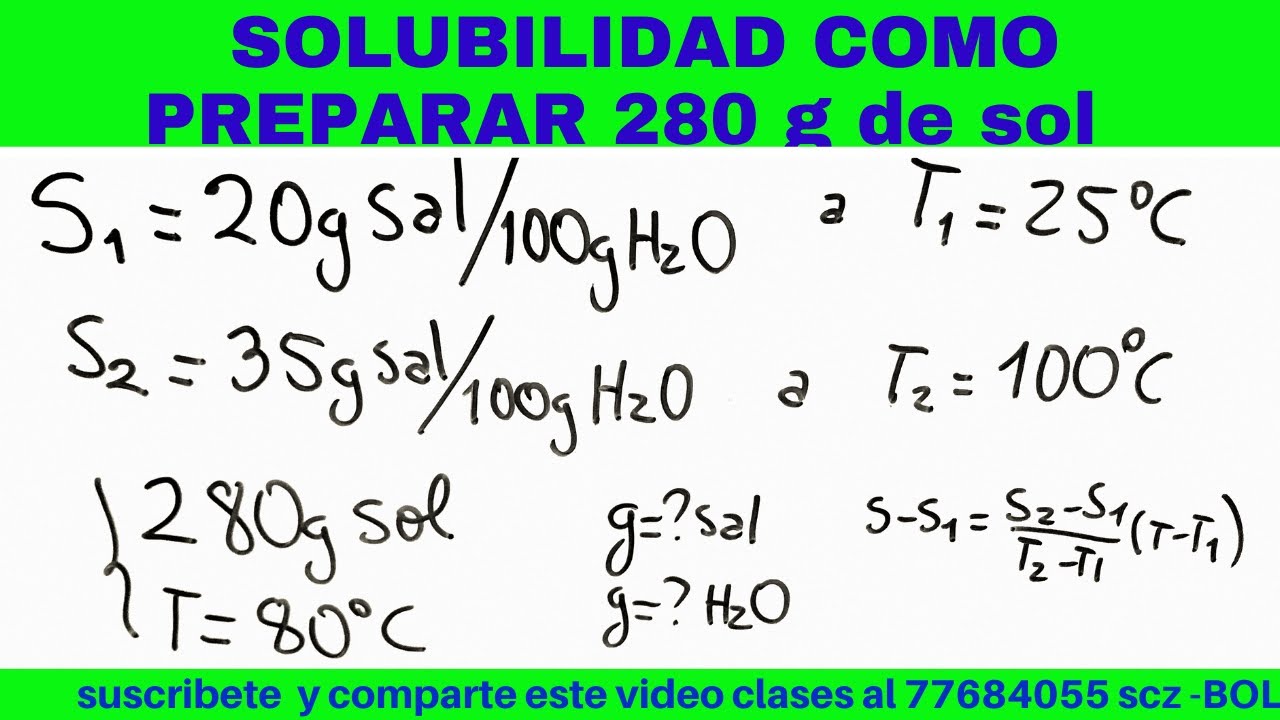 Solubilidad La Solubilidad De Una Sal Es 35 G A 100 C Y 20g A 25 C