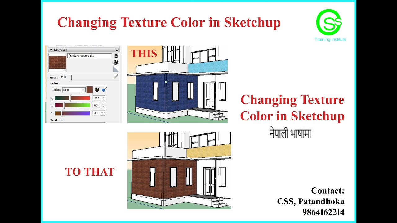 Texture color different in SketchUp than that of imported image. - YouTube