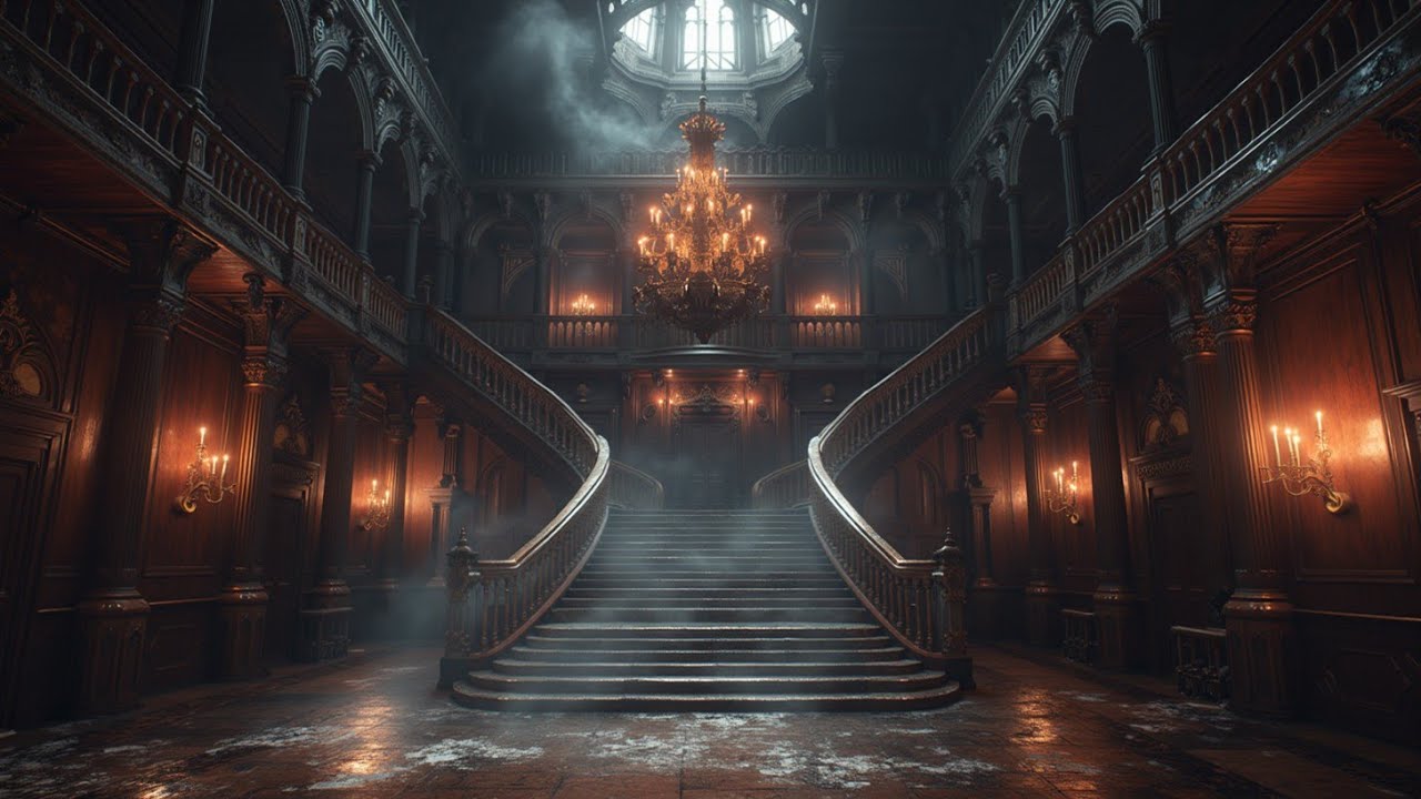 Gothic Dark Academia Study Music | Grand Staircase Hall Ambience & Dark ...