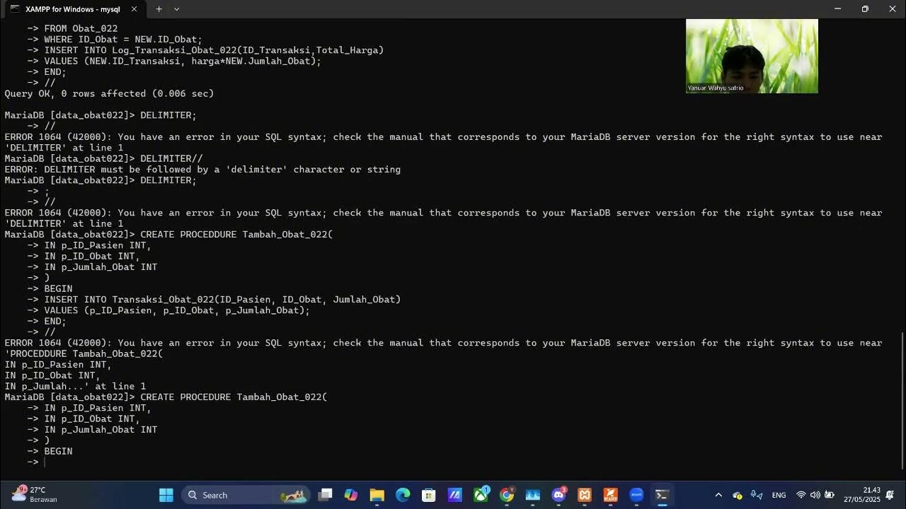 video implementasi Tugas 2 – Stored Procedure, Trigger & DCL - YouTube