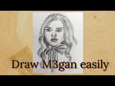 How to draw M3gan | How to draw Megan | drawing Megan from M3gan | Megan pencil sketch - YouTube