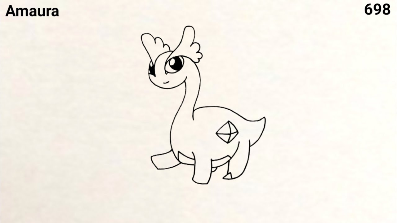 How to draw Amaura From Pokémon | Pokemon Drawing 698 - YouTube
