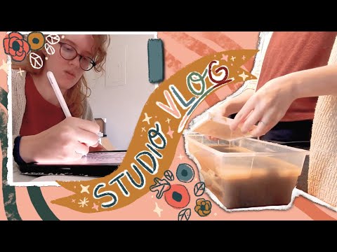 Studio Vlog | Paper Making, Chat, and Working - YouTube