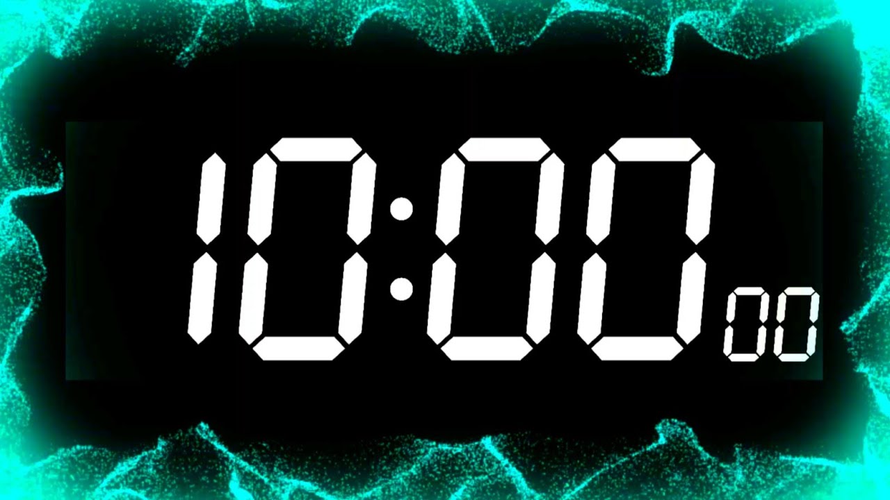 10 Minute Countdown Timer (White big Digit Black Background) / 10 ...