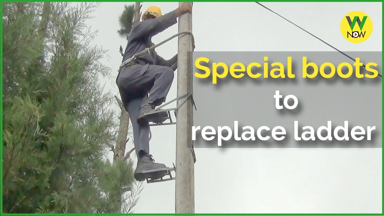 Special boots to replace ladder - YouTube