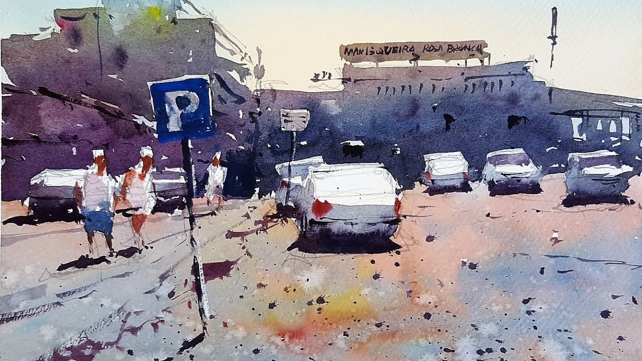 Can a Car Park make for an interesting painting ? A watercolour demo by ...
