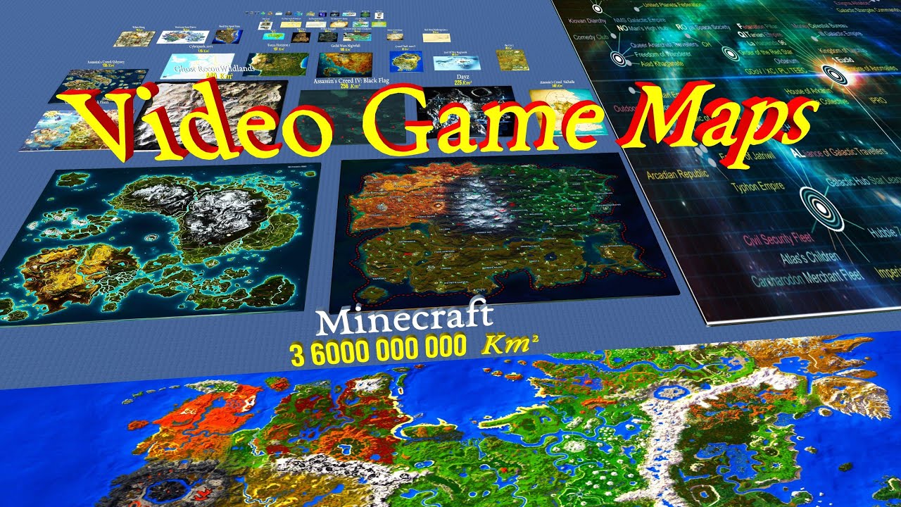 Video Game Maps Size Comparison in 3D - YouTube