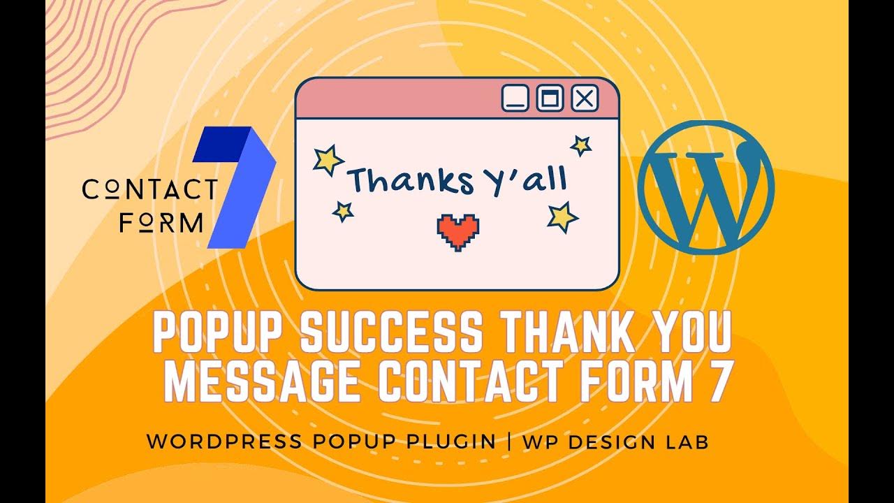 Popup Success Thank you Message Contact Form 7 - YouTube