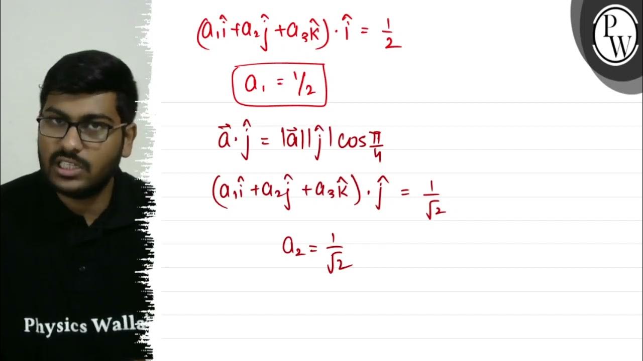 If a unit vector \( \vec{a} \) makes angles \( \frac{\pi}{3} \) wit... - YouTube