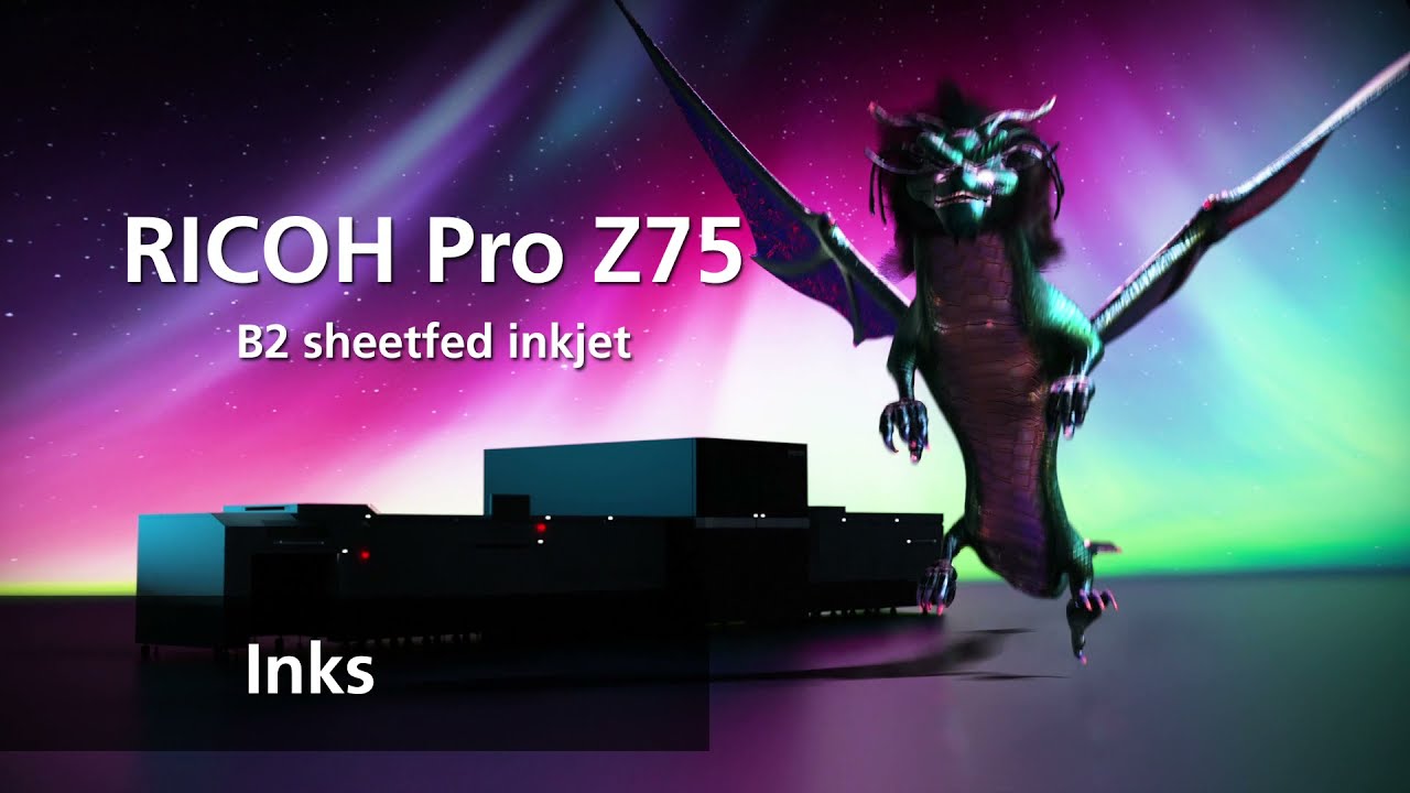 Ricoh - Pro Z75 B2 sheetfed inkjet press – ink technology - YouTube